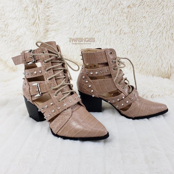 Cape Robbin | Shoes | Western Style Vented Spiked Pointy Toe Ankle ...